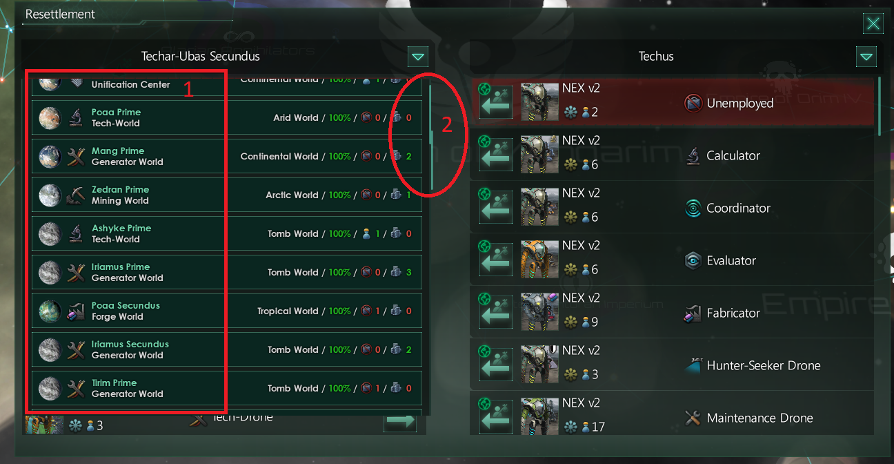 Resettlement interface could be improved | Paradox Interactive Forums